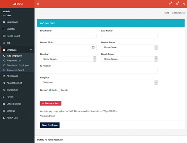 eOffice CRM - PHP Employee Management Script | InkThemes