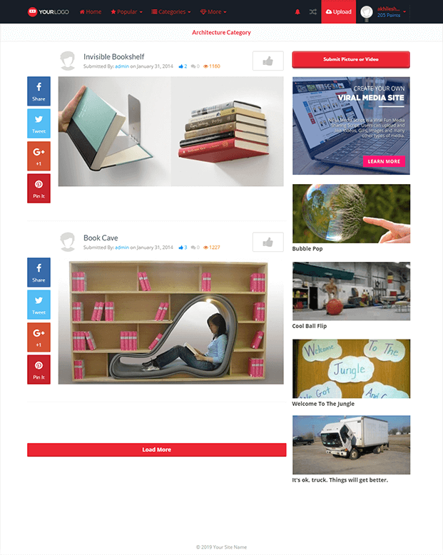Ninja Media PHP Script | Create Media Sharing Website | InkThemes