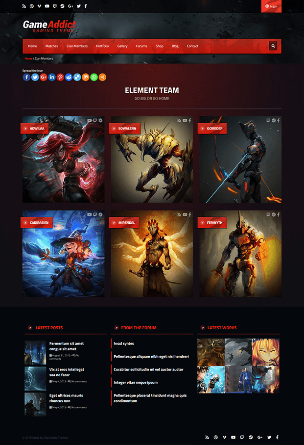 Game Addict - WordPress Game Theme For Clan War
