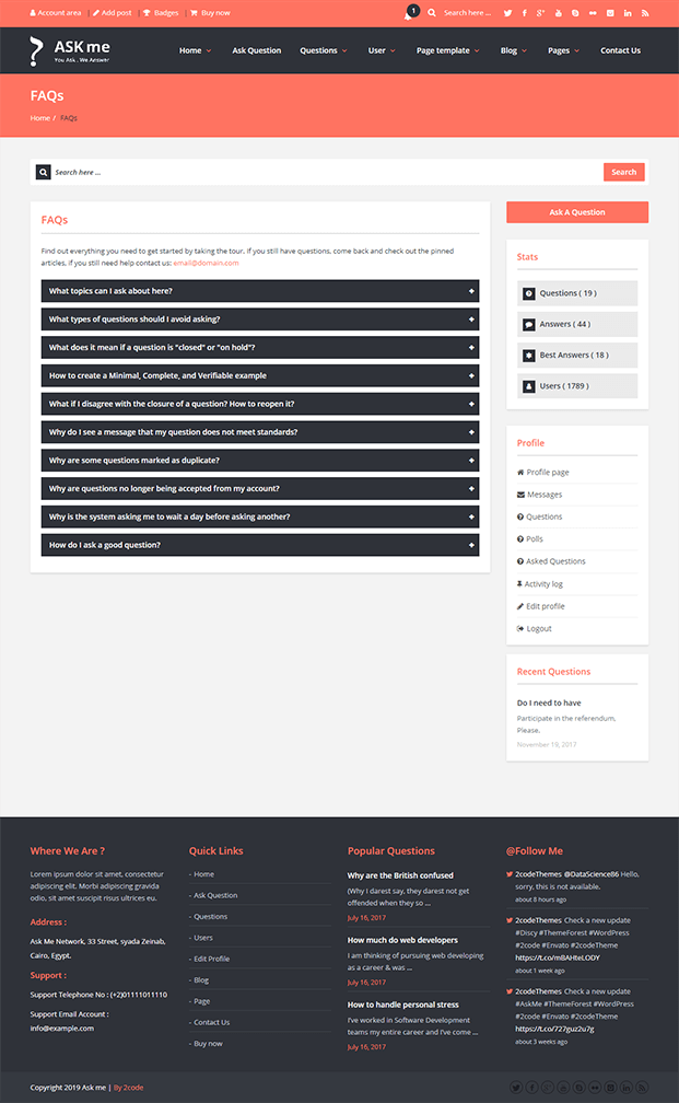 Ask Me - Question & Answer WordPress Theme | InkThemes