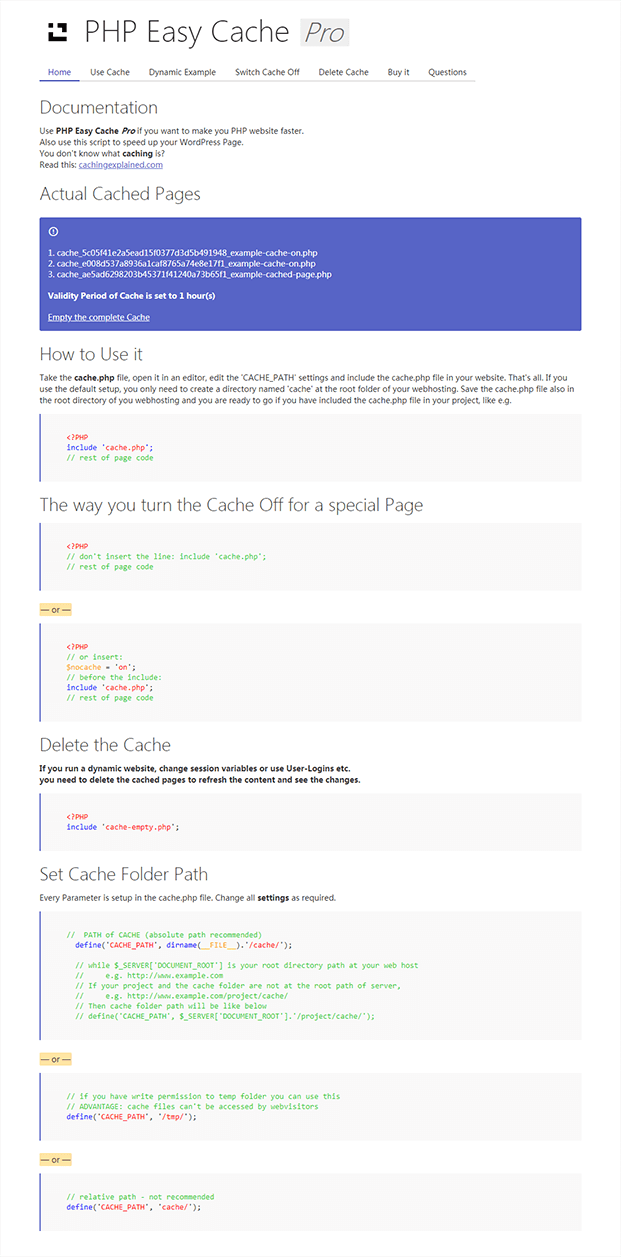 Easy Cache Pro - Cache PHP Script For Speed Optimization | InkThemes