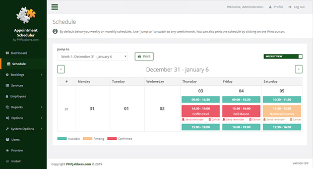 Appointment Scheduler PHP Script | InkThemes