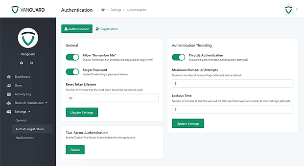 Vanguard - PHP Script For Login And User Mangement | InkThemes