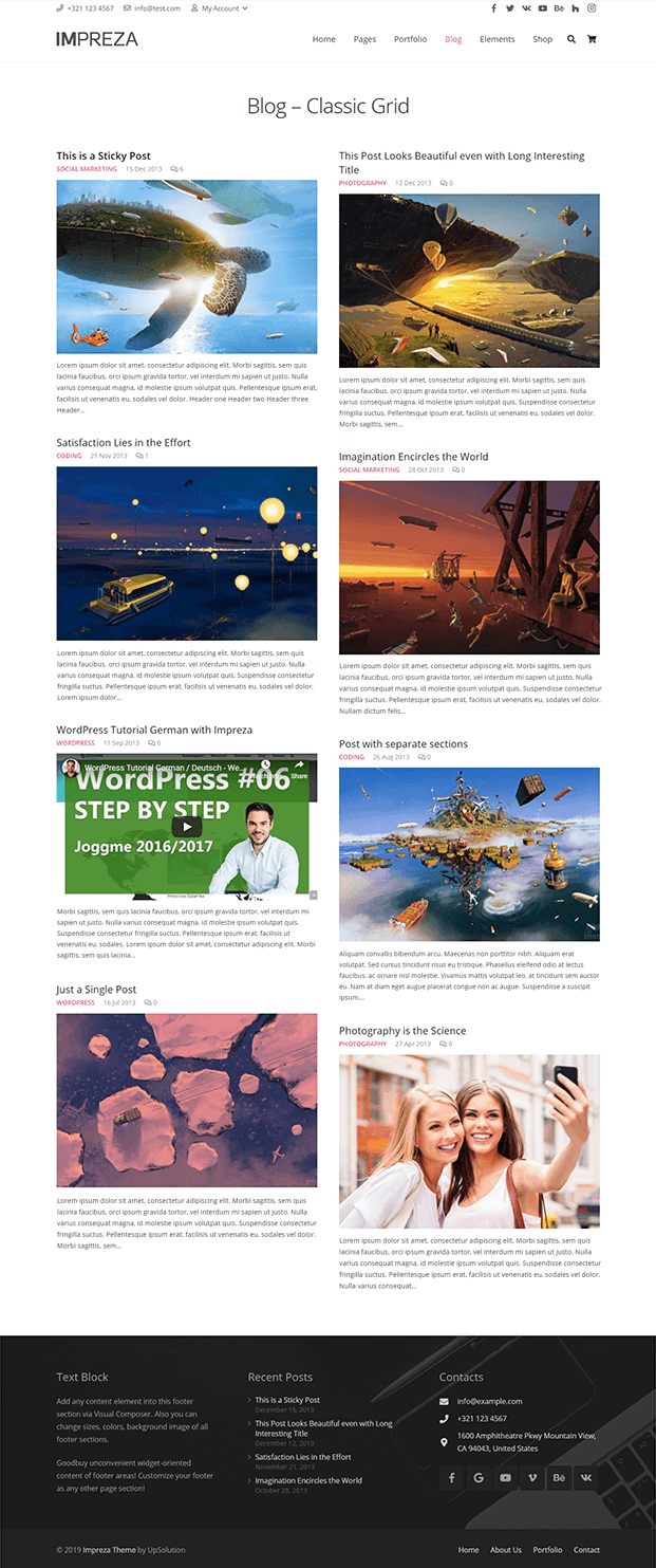 Impreza - Multipurpose Responsive WordPress Theme | InkThemes