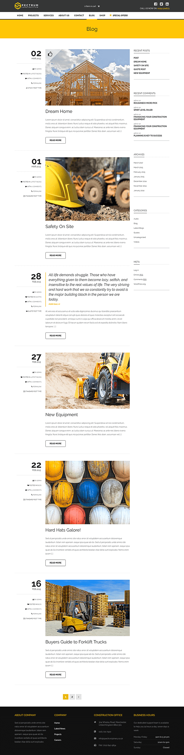 Spectrum - Responsive WordPress Construction Theme | InkThemes