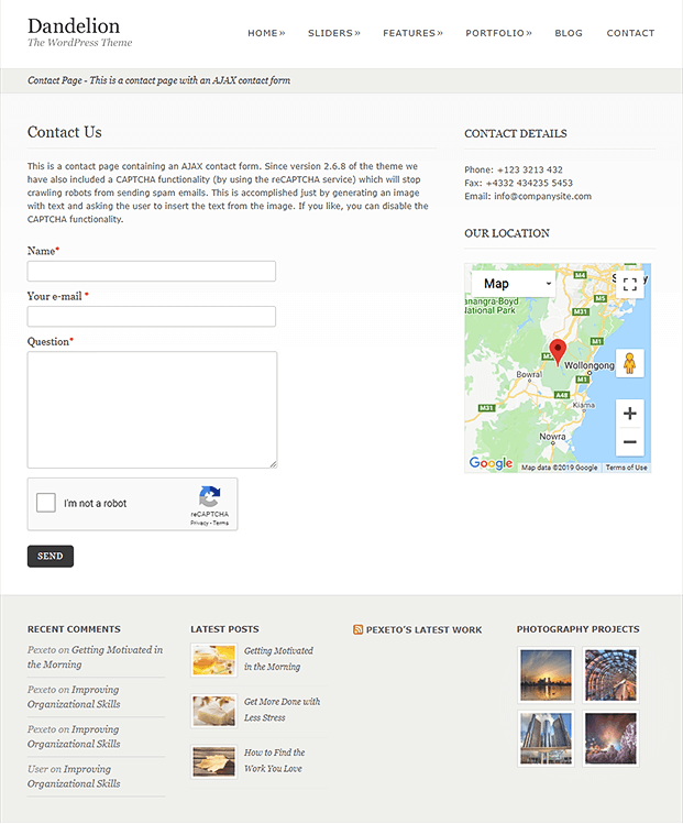 Dandelion - Elegant WordPress Theme For Professionals | InkThemes