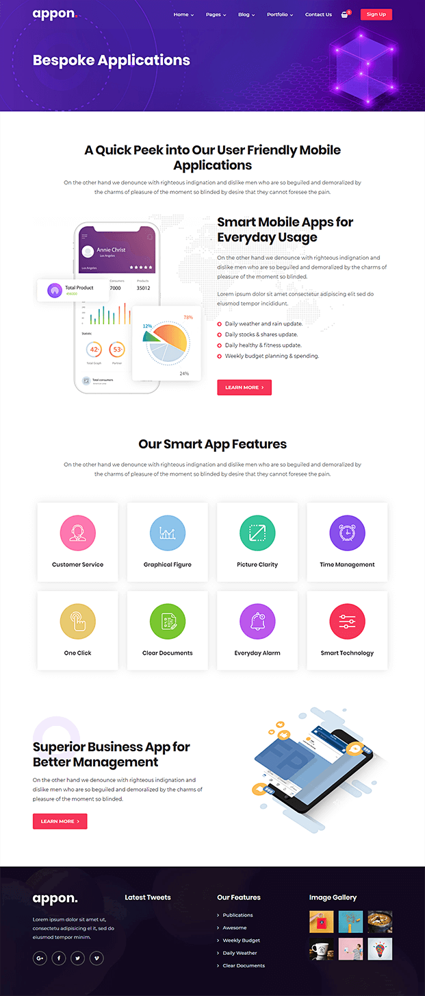 Appon - App Landing Page WordPress Theme | InkThemes