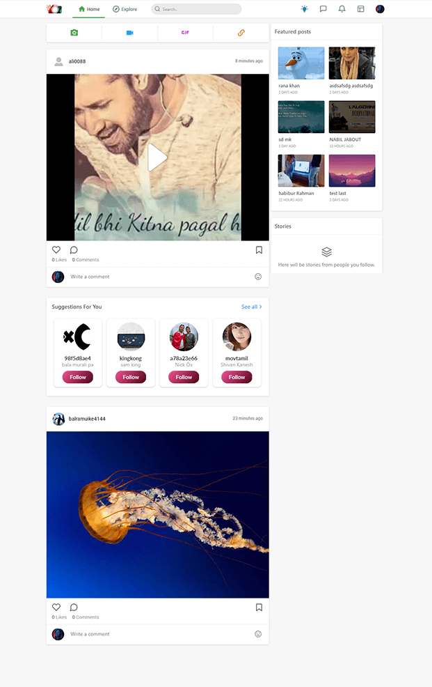 PixelPhoto - Instagram Clone PHP Script | InkThemes