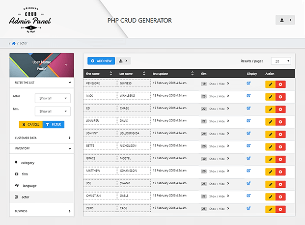 Advanced CRUD Generator PHP Script | InkThemes