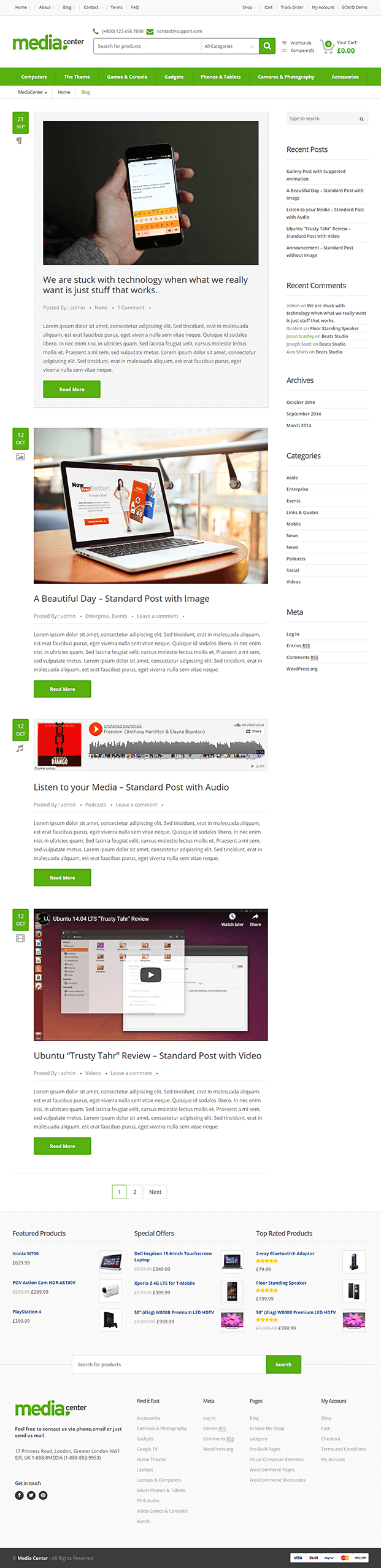 MediaCenter - Electronics Store WordPress Theme | InkThemes