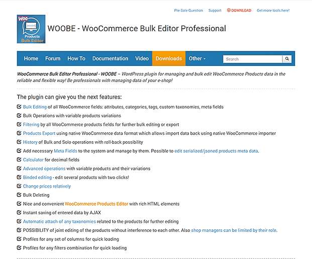WOOBE - WooCommerce Bulk Editor WordPress Plugin | InkThemes