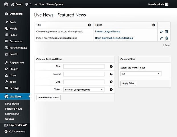 Advanced Live News Ticker WordPress Plugin | InkThemes