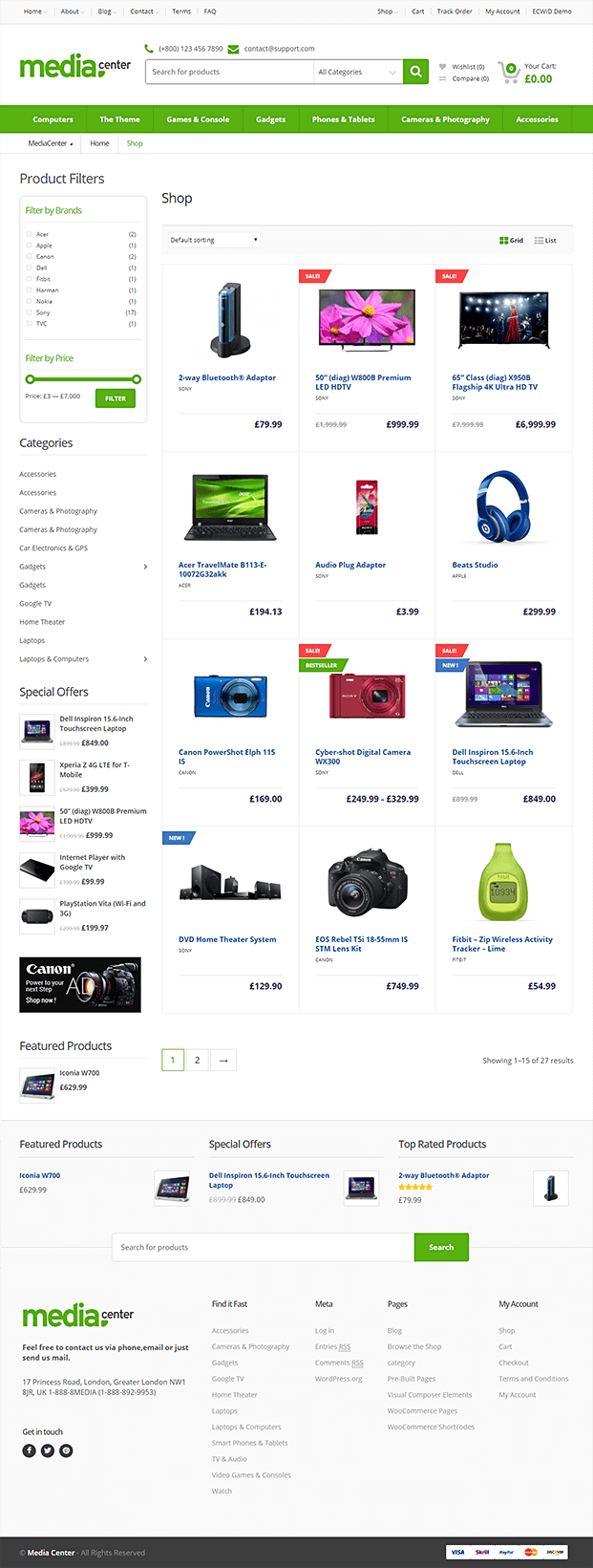 MediaCenter - Electronics Store WordPress Theme | InkThemes