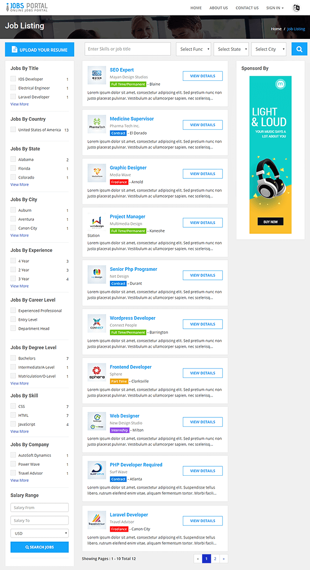 Jobs Portal - PHP Job Board Script| InkThemes