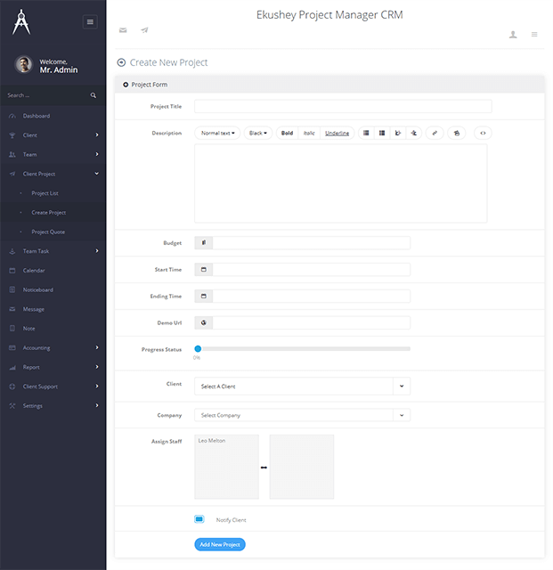 Ekushey Project Manager CRM PHP Script | InkThemes