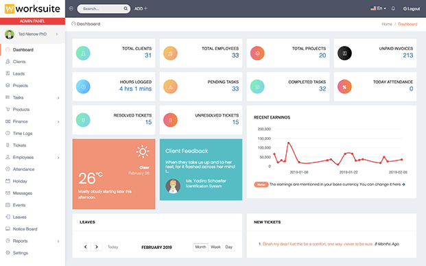 Worksuite Saas - Project Management PHP Script | InkThemes