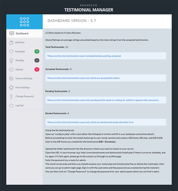 Advanced Testimonials Manager PHP Script | InkThemes
