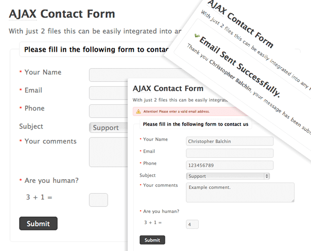 Advance AJAX Contact Form PHP Script | InkThemes