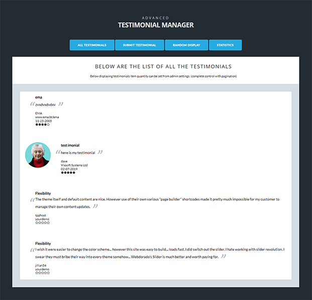 Advanced Testimonials Manager PHP Script | InkThemes