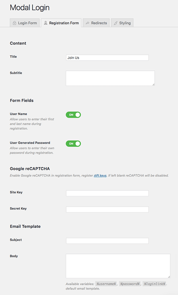 Premium Modal Login Register WordPress Plugin | InkThemes