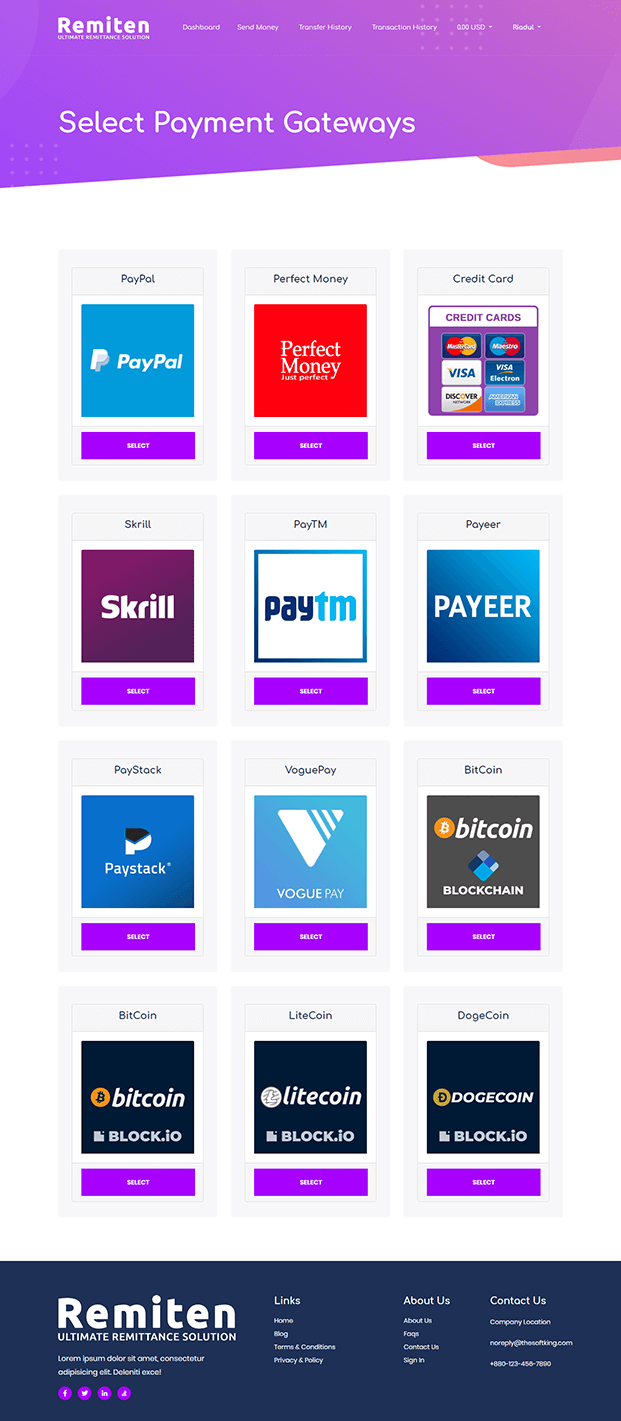 Remiten - PHP Money Transfer Script | InkThemes