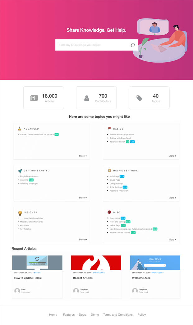 Helpie - Knowledge Base Plugin For WordPress | InkThemes