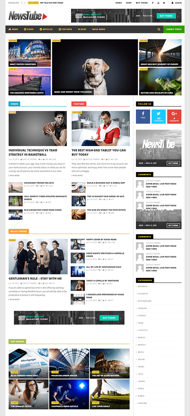 NewsTube - Best Blogging WordPress Theme | InkThemes