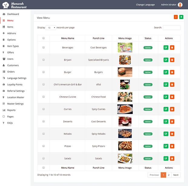 Menorah Restaurant - Food Delivery PHP Script | InkThemes