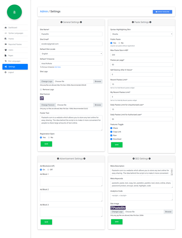 Pasteshr Text Hosting Sharing Php Script Inkthemes 1504