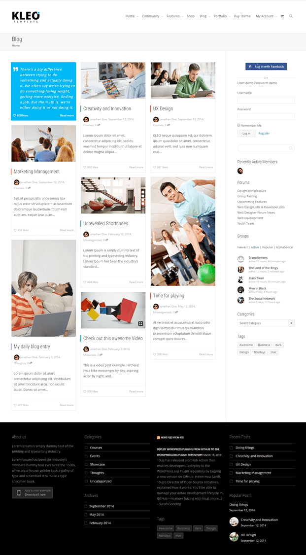 KLEO - Premium WordPress Community Theme | InkThemes