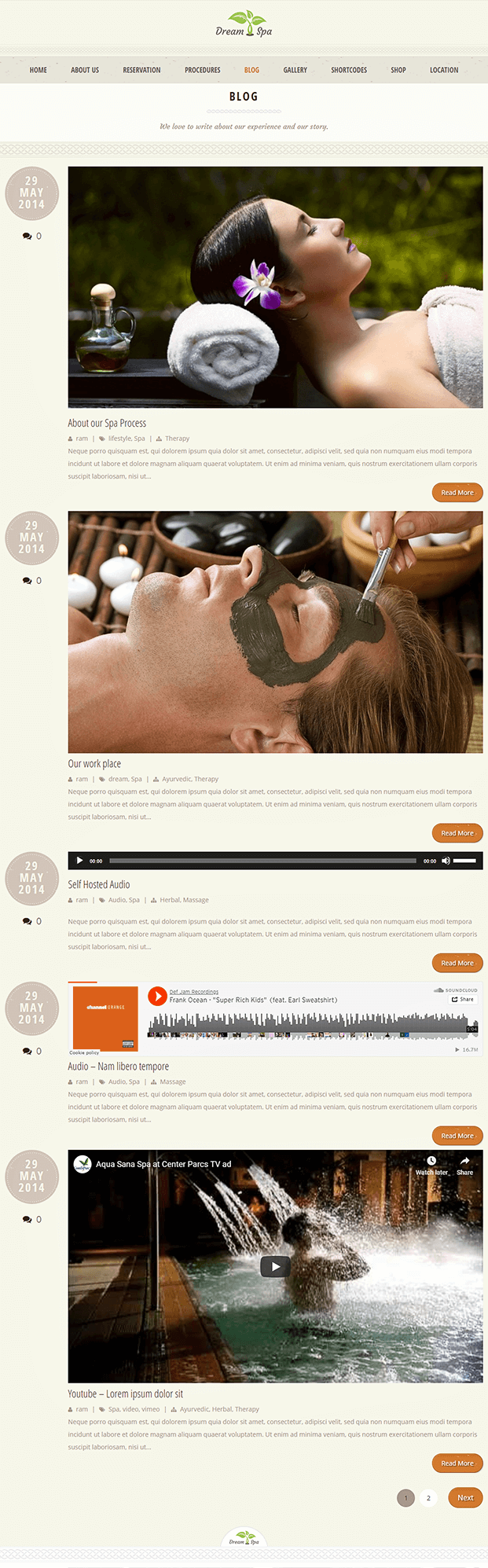 Dream Spa Salon Spa Wordpress Theme Inkthemes