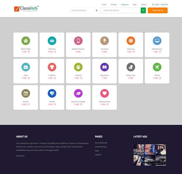Classiads - WordPress Theme For Advertising Agency | InkThemes