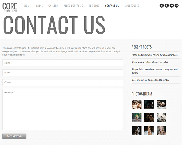 Core - Photography And Portfolio WordPress Theme | InkThemes