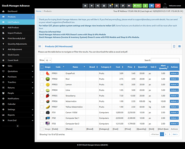 Stock Manager Advance PHP Script | InkThemes