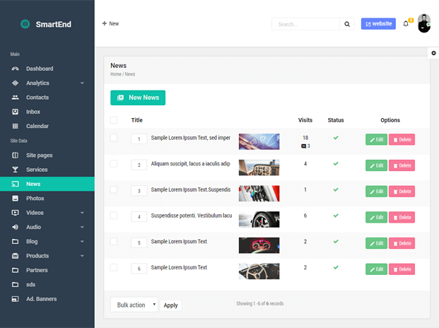SmartEnd CMS - Content Management System Script | InkThemes