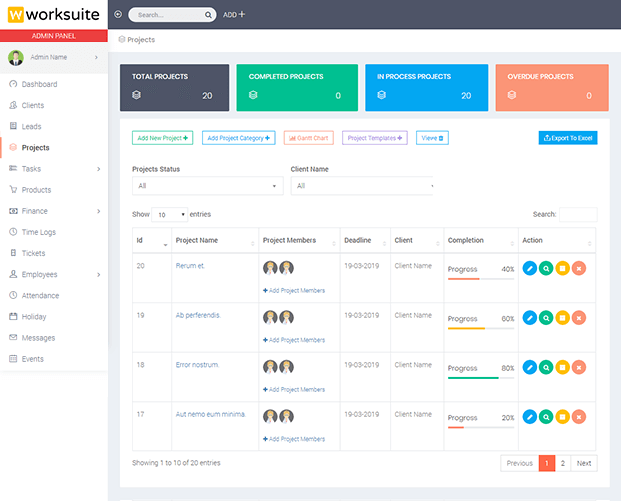 Worksuite Saas - Project Management PHP Script | InkThemes