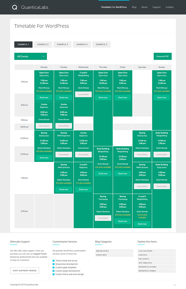 Timetable - Premium WordPress Scheduling Plugin | InkThemes