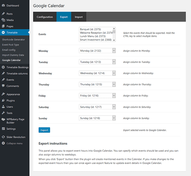 Timetable - Premium WordPress Scheduling Plugin | InkThemes