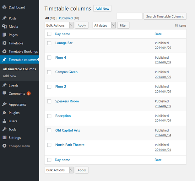 Timetable - Premium WordPress Scheduling Plugin | InkThemes