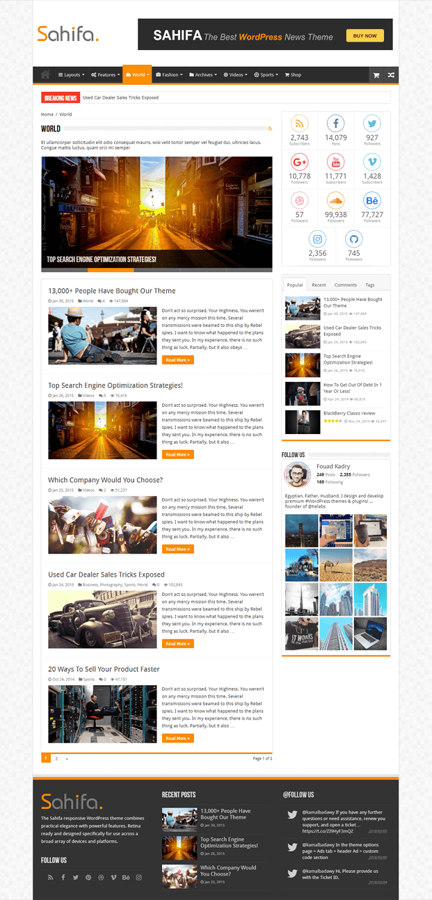 Sahifa - Responsive WP Theme For News & Magazine | InkThemes