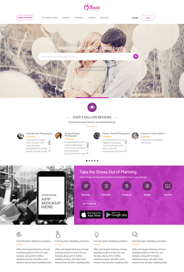 Moments - Wedding Planner PHP Script | InkThemes