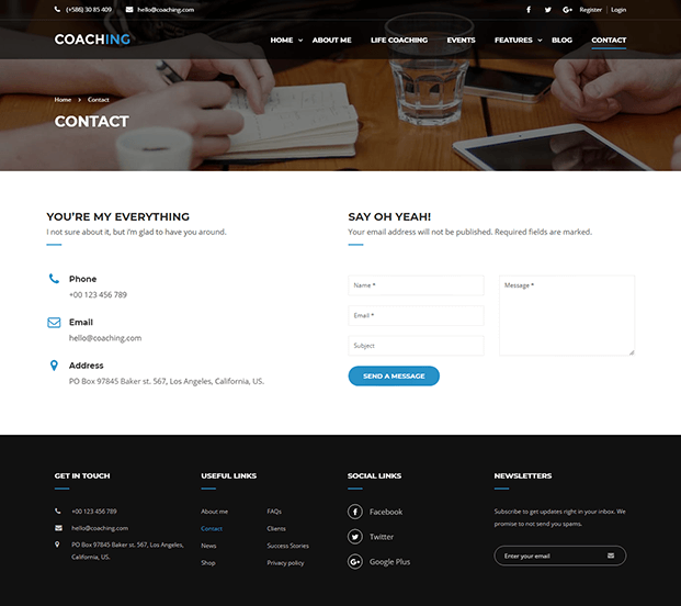 Responsive Coaching WordPress Theme | InkThemes