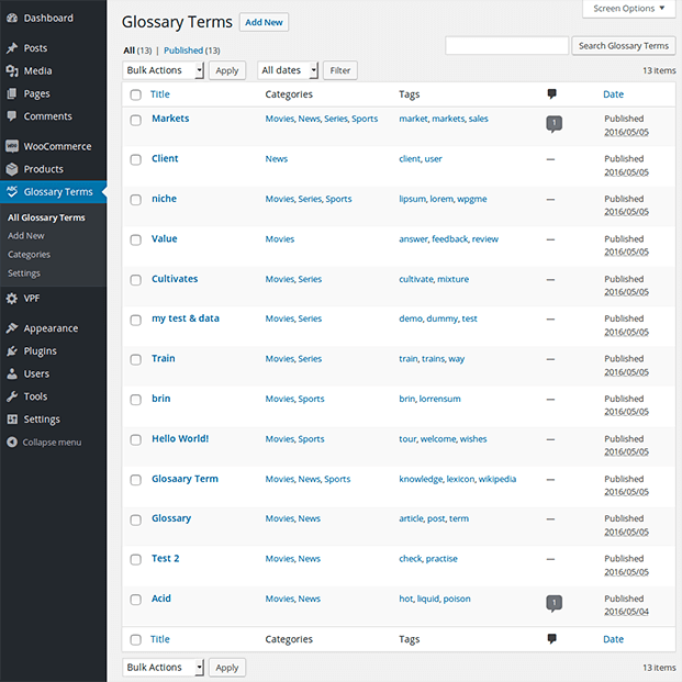 WP Glossary - WordPress Dictionary Plugin | InkThemes