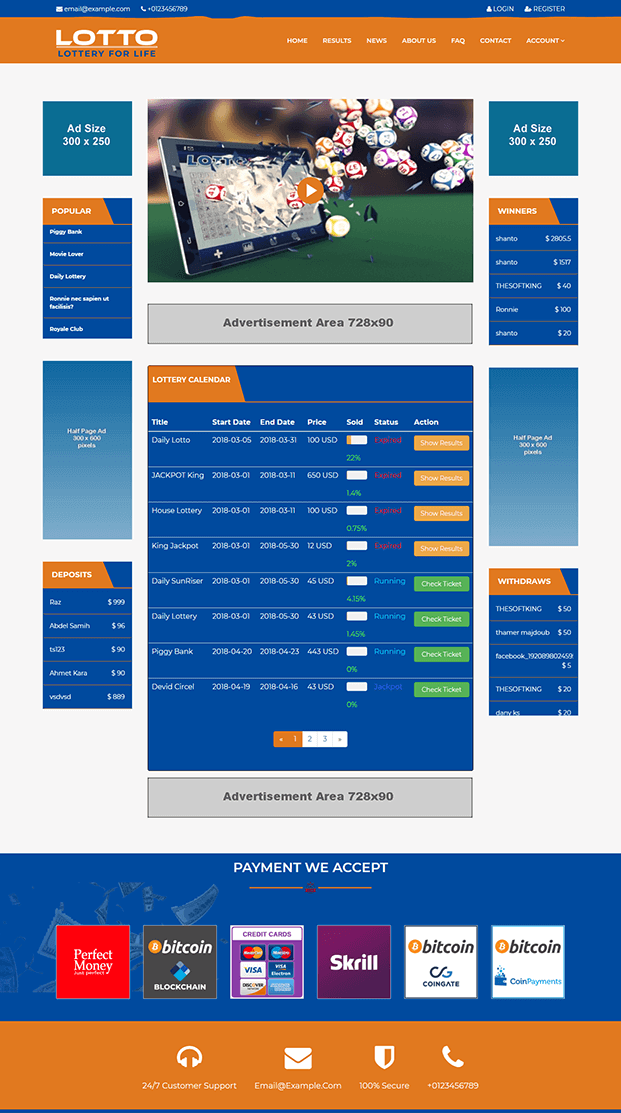 Lotto - Live Online Lottery System PHP Script | InkThemes