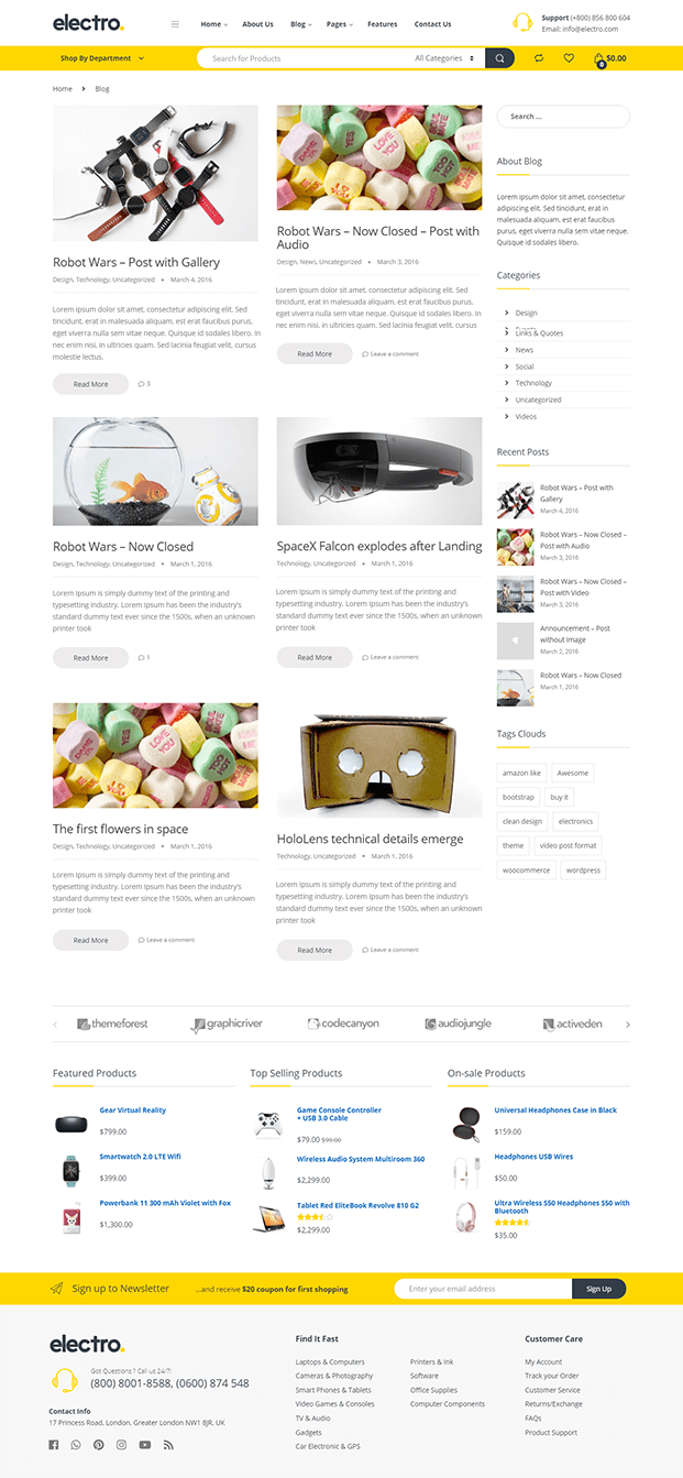 Electro - Best WordPress Theme For Electronic Store | InkThemes
