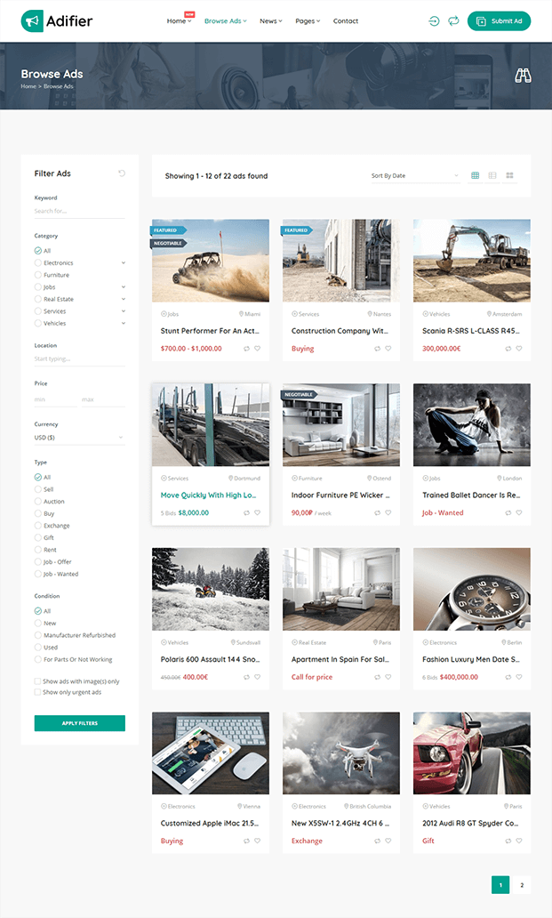 Adifier - WordPress Classified Ad Theme | InkThemes