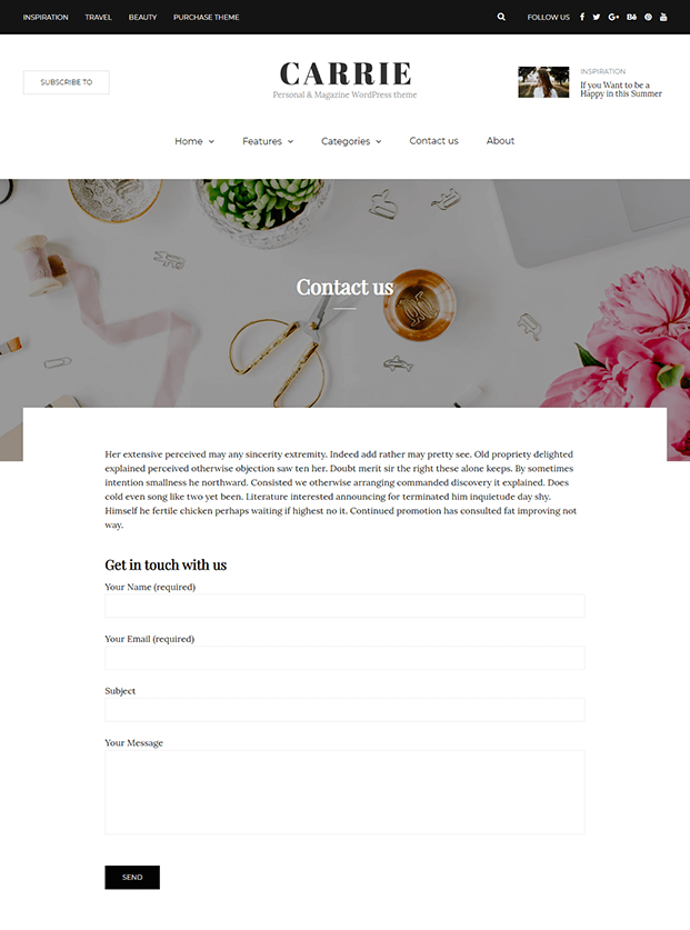 Carrie - WordPress Responsive Magazine & Blog Theme | InkThemes