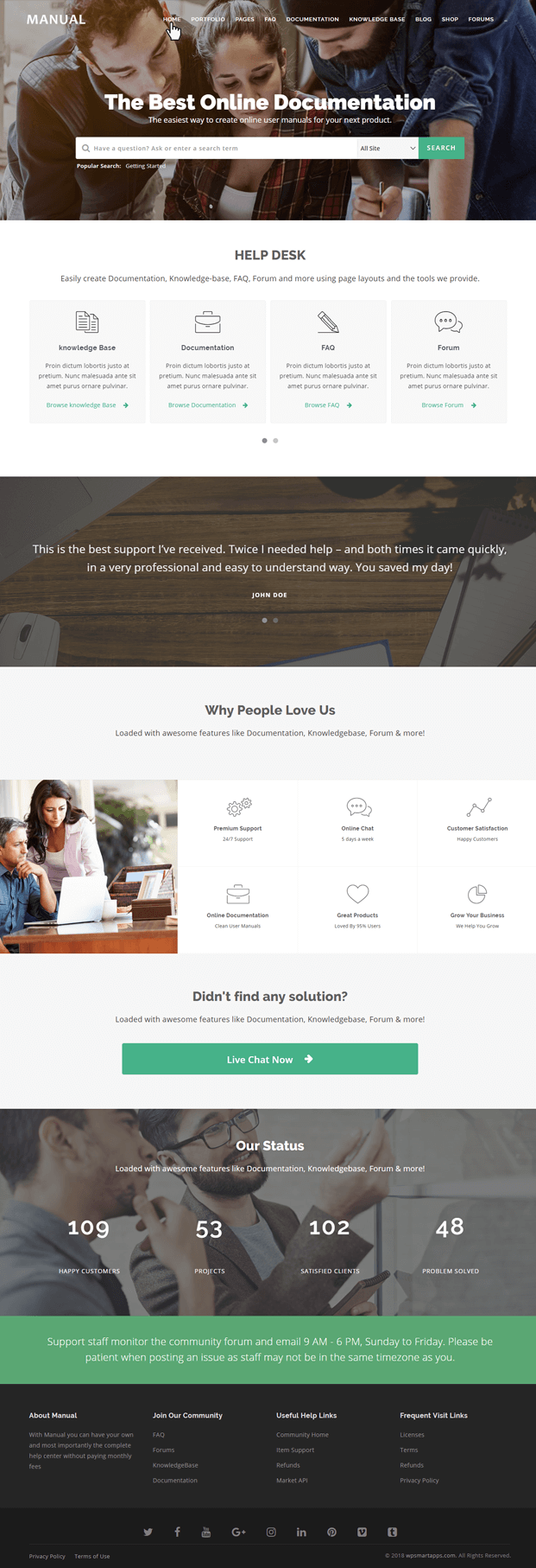 Manual Knowledge Base Documentation Wp Theme Inkthemes