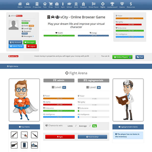 vCity - Premium Browser Game PHP Script | InkThemes vCity - Premium Browser Game PHP Script | InkThemes