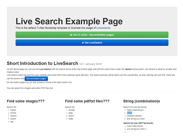 LiveSearch - PHP Search Script For Website | InkThemes